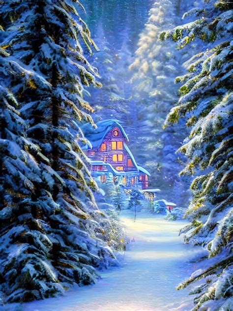 Ai Art House In The Winter Forest By Habaricszs On Deviantart