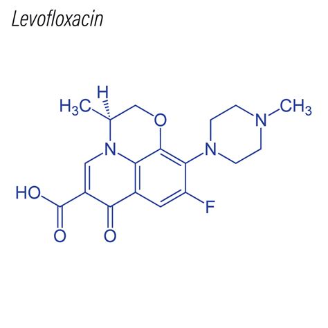 Vector Skeletal Formula Of Levofloxacin 6740281 Vector Art At Vecteezy