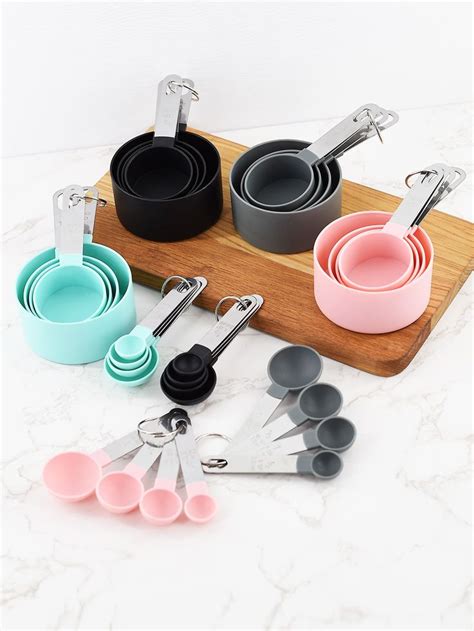 8 Peças De Conjunto De Colher De Medição De Cor Aleatória Coisas De Cozinha Cozinha Sala De