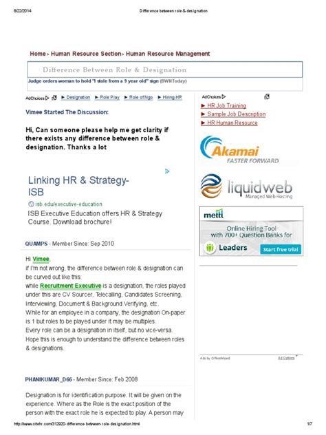 Pdf Difference Between Role And Designation Dokumentips