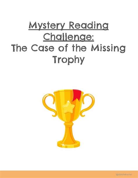Mystery Reading Challenge “the Case Of The Missing Trophy” By Jujubella