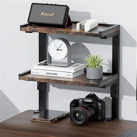 Latitude Run® 2 Tier Desk Shelf Expandable Under Desk Storage Clamp