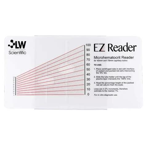 Lw Scientific® Ez Reader Microhematocrit Card Diamedical