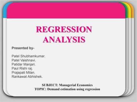 Demand Estimation By Regression Analysis Ppt