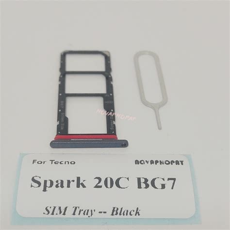 Novaphopat Brand New Sim Card Tray For Tecno Spark 20c Bg7 Bg7n Sim Holder Slot Adapter Reader