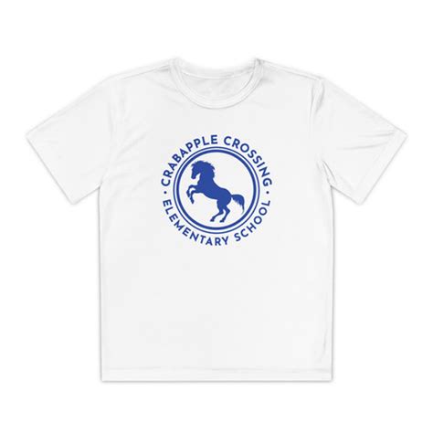 Cces Youth Short Sleeve Sport Tee Circle Colt Logo Royal On White Ferntree
