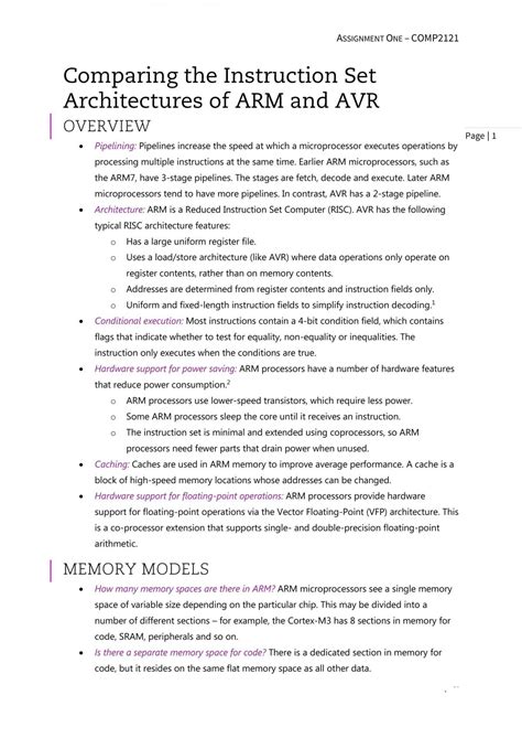 Arm Vs Avr Assignment Comp2121 Microprocessors And Interfacing