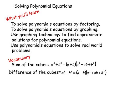 Solving Polynomial Equations Ppt Download