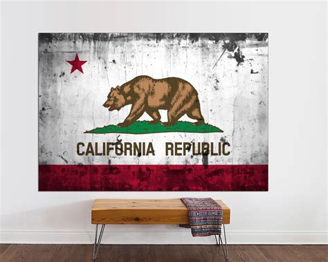 California Flag Canvas Print Ready To Hang Ca Wall Art Etsy