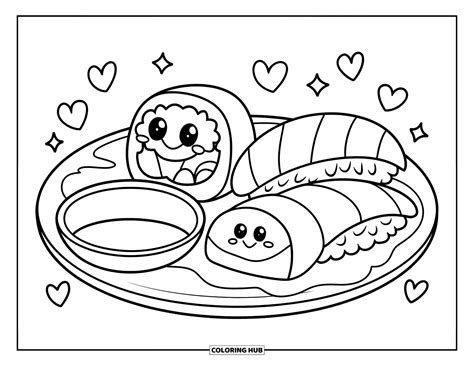 70 Sushi Kleurplaten Voor Kinderen En Volwassenen