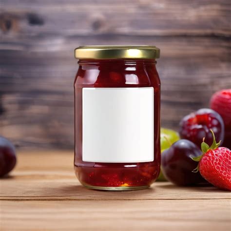 Jar Of Berry Jam Strawberry Fruit Preserves Jelly Blank Generic Product