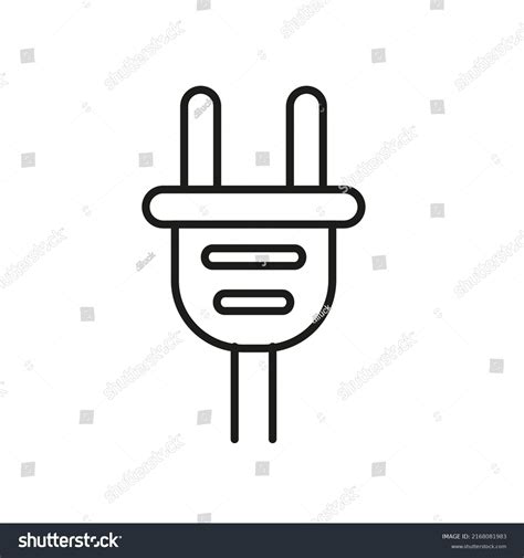 Plug Socket Line Icon Plug Editable Stock Vector Royalty Free