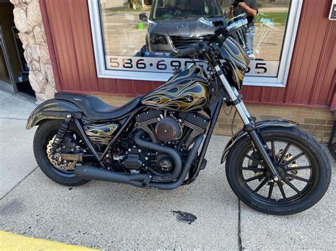 Harley Davidson Motorcycle With Flame Design