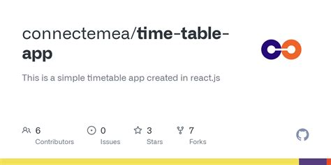 Github Connectemeatime Table App This Is A Simple Timetable App