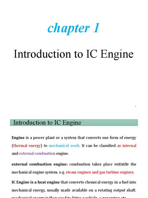 Ic Engine Ppt Ch 1 Pdf Internal Combustion Engine Engines