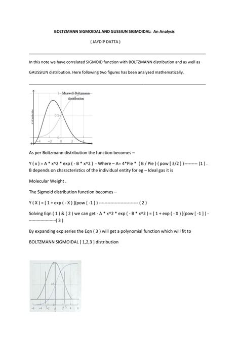 Pdf Boltzmann Sigmoidal And Gussiun Sigmoidal An Analysis