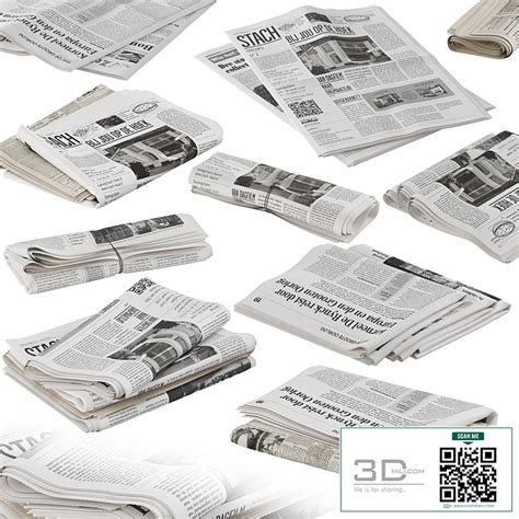 Folded Newspapers Stack Collection