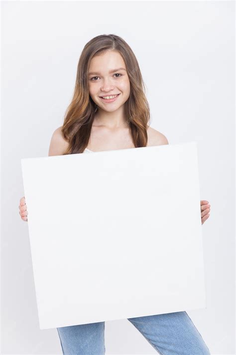 Premium Photo Girl With Poster