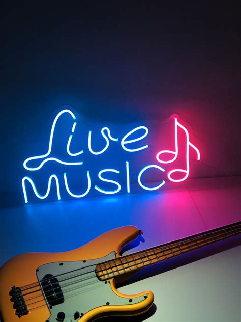 Neon Sign Custom Neon Sign Live Music Neon Sign Bar Neon Sign