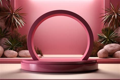 Premium Photo Geometric Shape Form Rendering In Minimal Scene