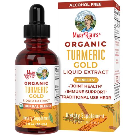 Organic Liquid Turmeric Gold Drops Maryruth Organics