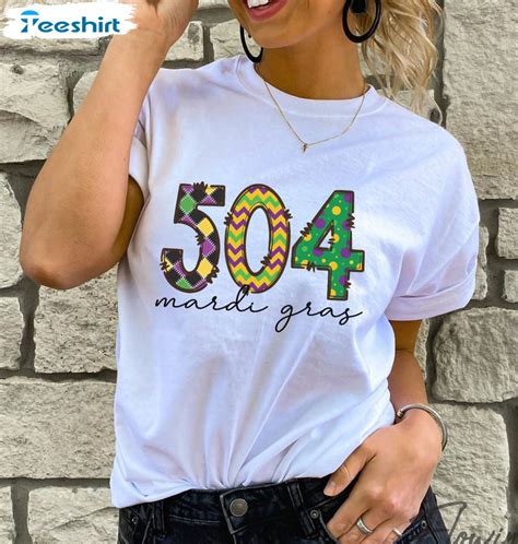 504 Mardi Gras Sweatshirt New Orleans Carnival Mardi Gras Tee Tops
