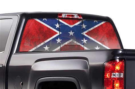 Rebel Flag Rear Window Decal Gmc Sierra Racerx Customs