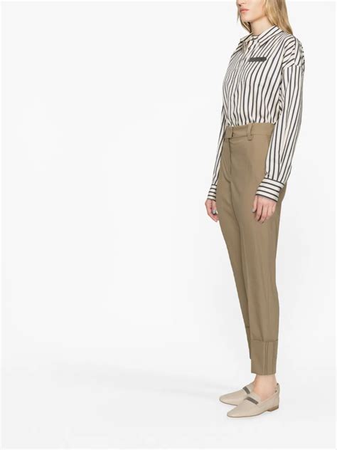Brunello Cucinelli Striped Long Sleeved Shirt Farfetch
