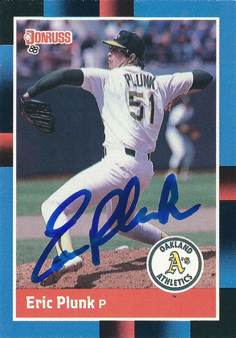 Eric Plunk Of The Oakland As Ttm Autograph