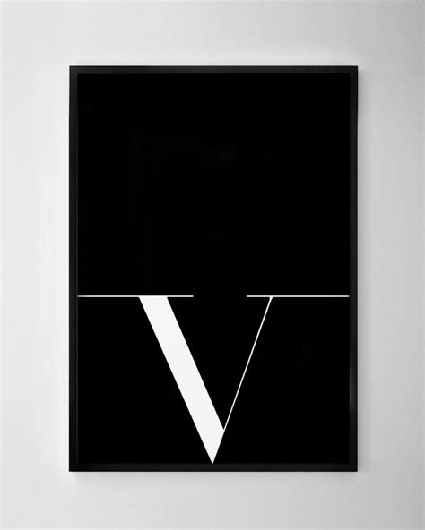 Letter V Print Black Chelsea Chelsea