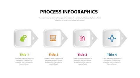 Four Step Process Flow Slide Template SlideKit