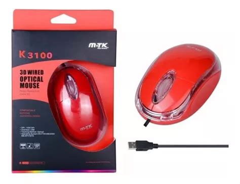 Mouse Optico 3d Con Cable M Tk K3100 Color Rojo Mercadolibre