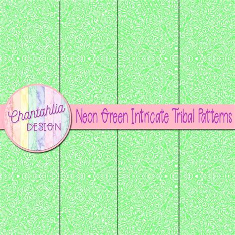 Neon Green Intricate Tribal Patterns