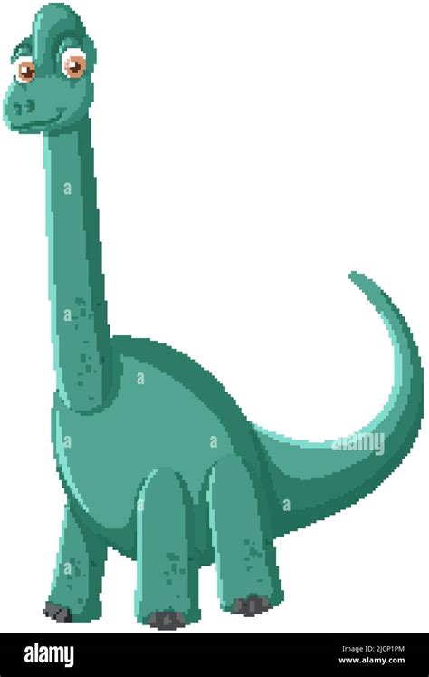 Cute Brachiosaurus Dinosaur Cartoon Illustration Stock Vector Image And Art Alamy