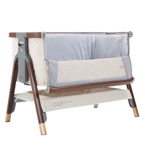 Tutti Bambini CoZee Luxe Bedside Crib - Walnut / Cream