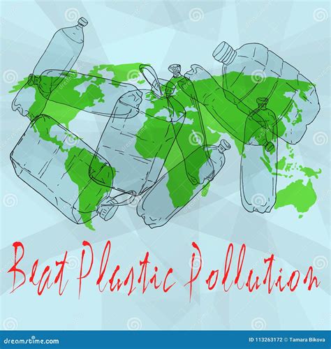 Beat Plastic Pollution World Environment Day Vector Illustration