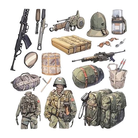 Premium Vector Military Elements Collection Set Of Army Elements