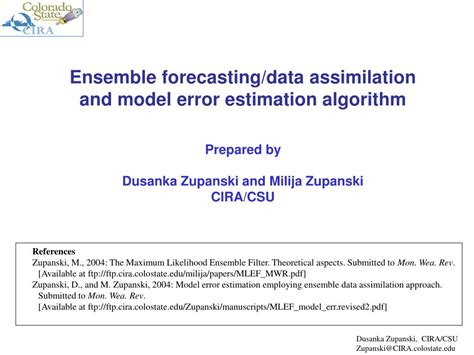Ppt Maximum Likelihood Ensemble Filter Mlef Ensda Algorithm