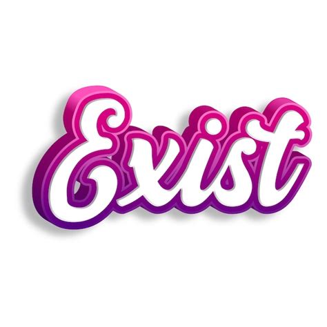 Premium Photo Exist Typography 3d Design Yellow Pink White Background Photo 