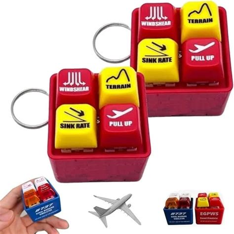 Pilot Alert Keychain Cockpit Sounds Simulator Keychain Tiny Aviation Cockpit Safety Button