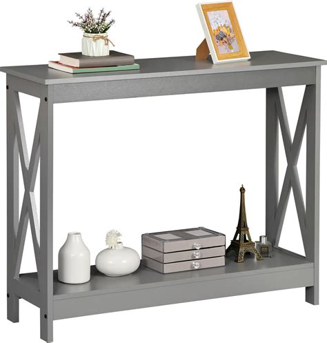 Sicotas Narrow Console Table For Entryway Modern Entryway Table With 2 Tier