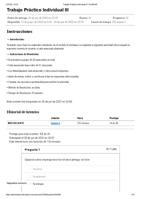 Trabajo Práctico Individual Iii Guaraní Trabajo Práctico Individual