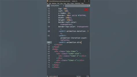 pie timer html css youtube