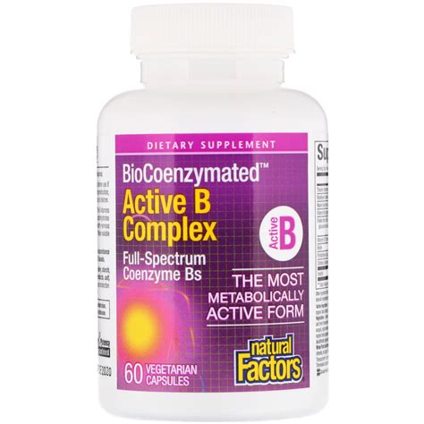 Natural Factors Biocoenzymated Active B Complex 60 Vegetarian Capsules Iherb