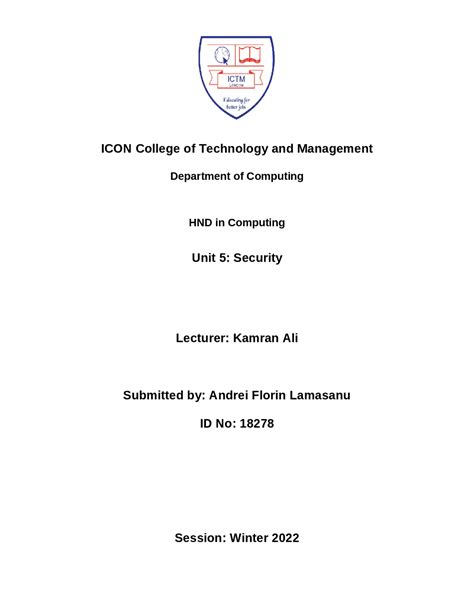 Security Assignment Falmouth University Thesis Network Security Docsity