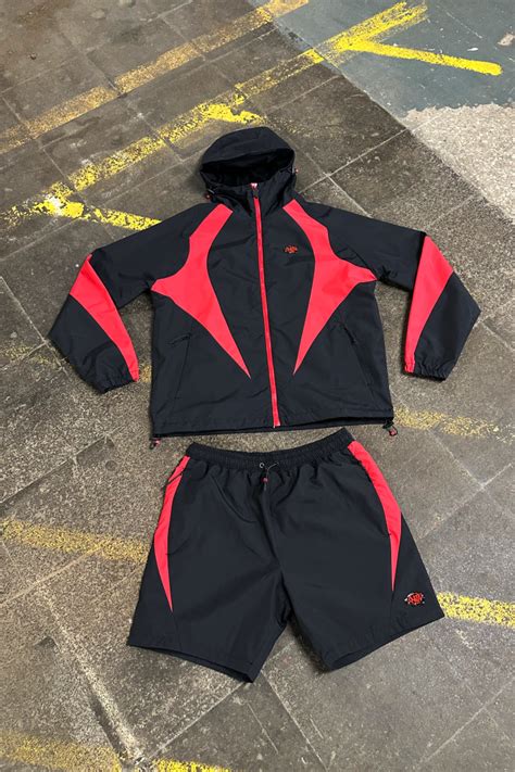 Buy Syna World Vortex Woven Short Tracksuit Blackred Syna World Shop