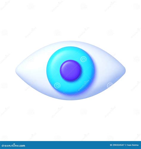 Eye 3d On White Background App Icon Stock Illustration Illustration