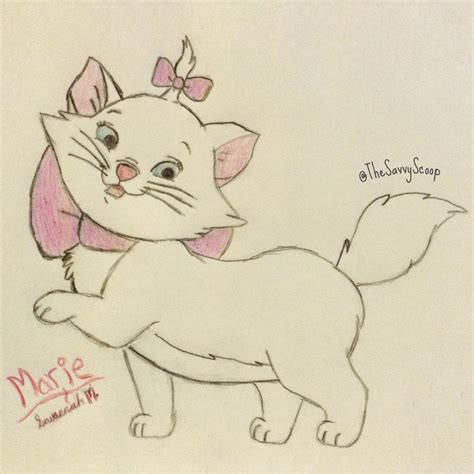 Drawing Of Marie From The Aristocats The Savvy Scoop