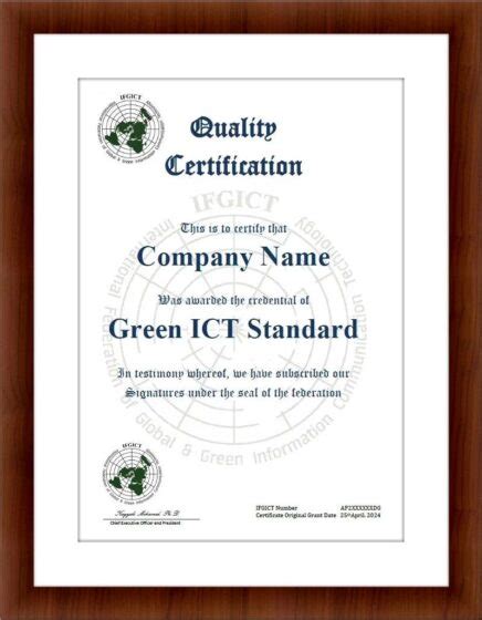 Ifgict Green Ict Standard Certification For Sustainable Growth