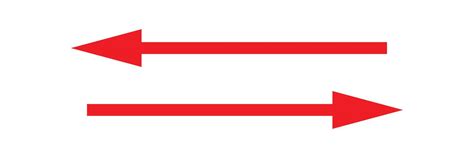 Red Straight Long Arrows Pointing Both Side Right And Left Red Arrows Pointing Both Ways